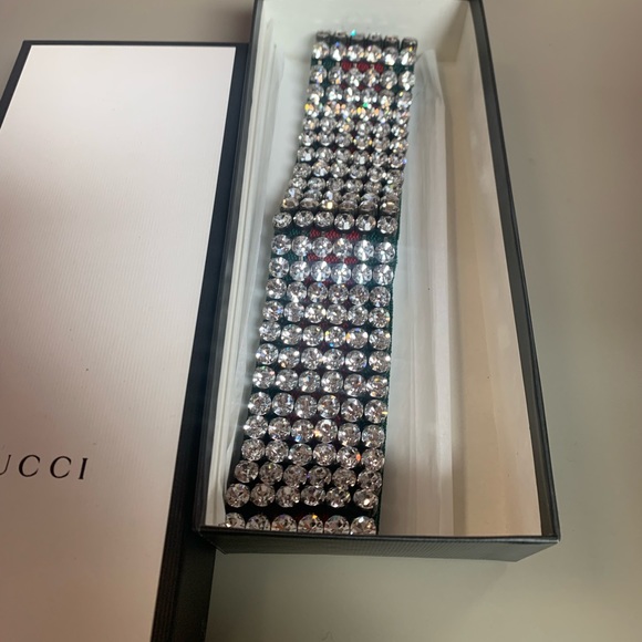 Gucci | Accessories | Authentic Gucci Swarovski Crystal Head Band M ...
